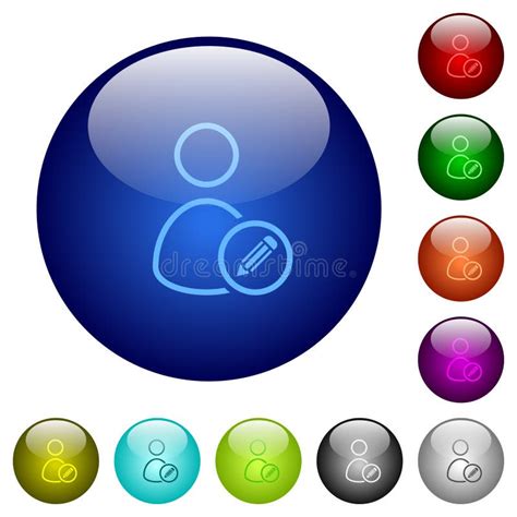 User Account Outline Color Glass Buttons Stock Illustrations 14 User Account Outline Color