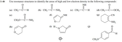 Solved 1 46 Use Resonance Structures To Identify The Areas