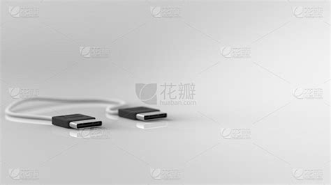 usb类型c连接器的3d渲染与良好的背景