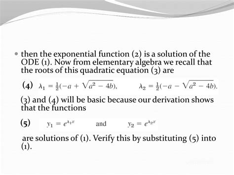 Ppt Engineering Mathematics Class 5 Second Order Linear Odes Part1 Powerpoint Presentation