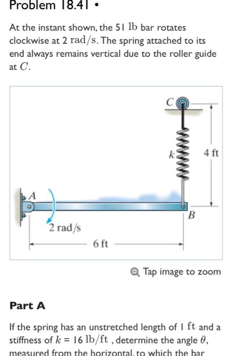 Solved At The Instant Shown The 51 Lb Bar Rotates Clockwise