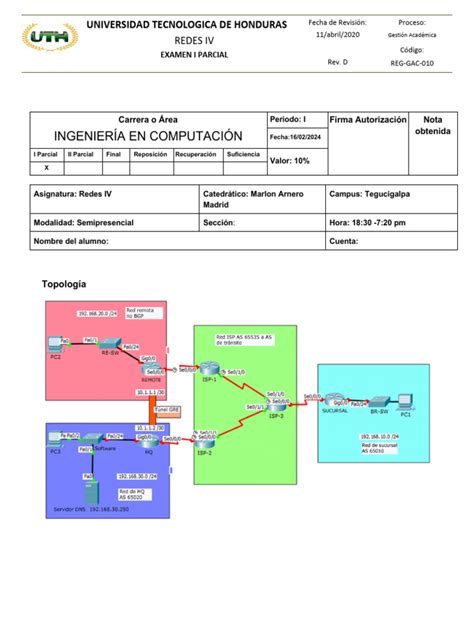 Examen Primer Parcial 2024 Gre Pdf Enrutador Computación Protocolos De Internet