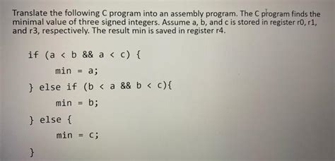 solved translate the following c program into an assembly