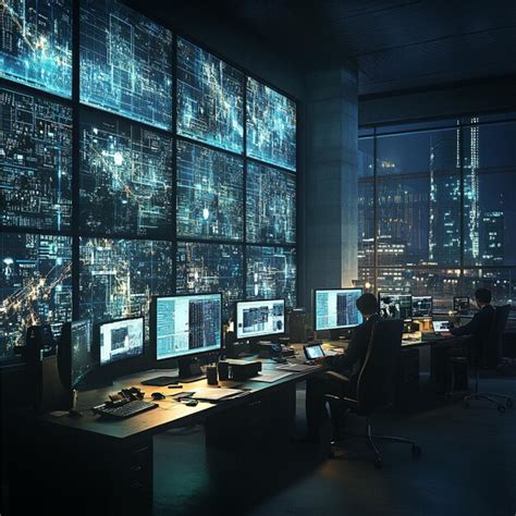 A Police Command Center Monitoring A Crisis Situation On Screens Premium Ai Generated Image