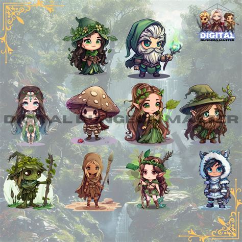 Dnd Druid Character Token Bundle Druids 1 20 Clip Art Designs For