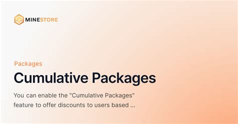 Cumulative Packages Documentation Minestorecms