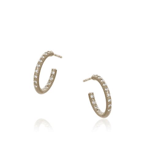 Dulong Fine Jewelry Esme Galaxy Small 18k Whitegold Hoops W Diamonds