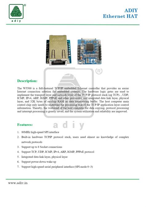 Adiy W5500 Tcp Ip Spi To Lan Ethernet Interface Converter At ₹ 309 Piece Ethernet Module In