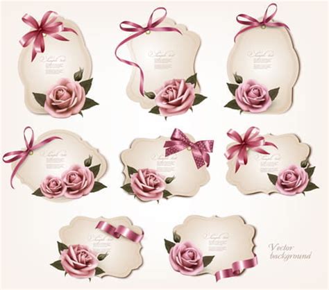 아름 다운 종이 라벨 리본 벡터 Ai Eps Uidownload