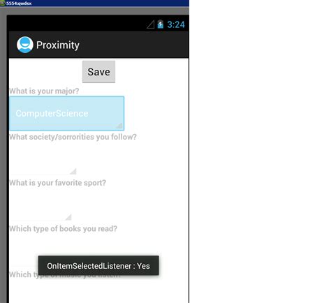 Java After Selecting Items In The Spinner It Is Not Getting