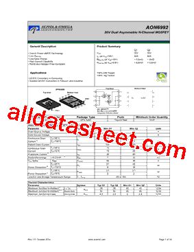 AON6992 Datasheet(PDF) - Alpha & Omega Semiconductors