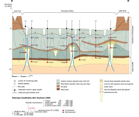 Cross Section Across Noordplas Polder With Groundwater Flow Patterns In
