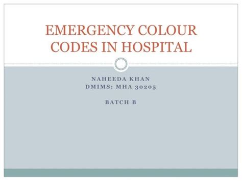 Hospital Emergency Codes Pptx