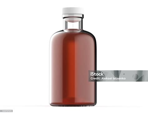 흰색 배경에 분리 된 유리 병 사실적인 3d 렌더링 템플릿 투명 액체 용기 모형 팩 광고를 위해 플라스크 항목을 지웁니다 알코올