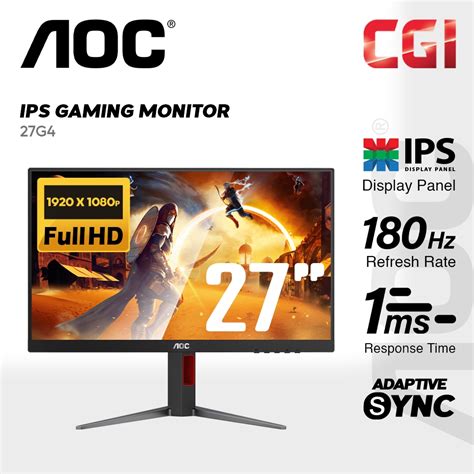 AOC G Fast IPS FHD HDR Adaptive Sync Hz Ms Ergonomic Gaming Monitor Shopee Malaysia