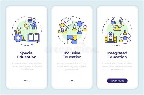 Approaches To Education Onboarding Mobile App Screen Stock Illustration