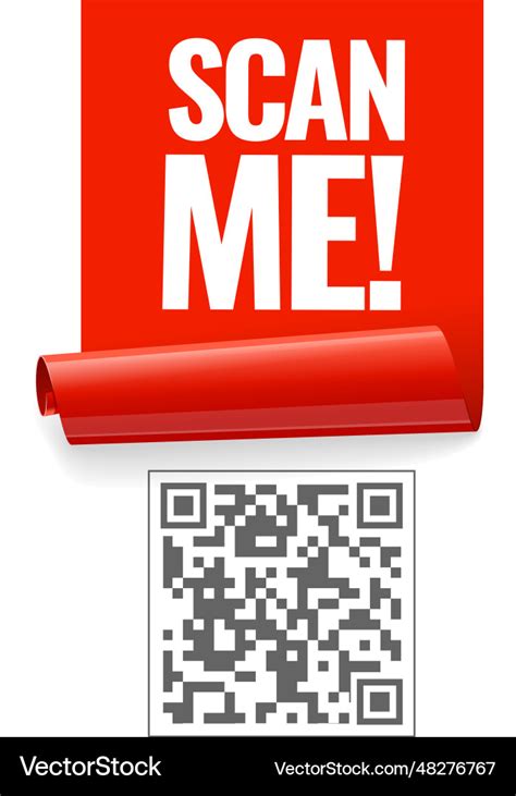 Scan Me Icon With Red Ribbon Royalty Free Vector Image