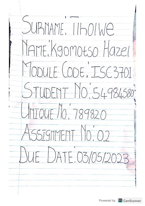 ISC 3701 Assignment 02 PED3701 Unisa Studocu