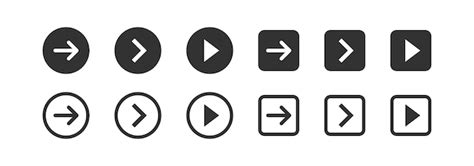 Premium Vector Arrow Next Icon Button Forward Signs Back Symbol Right