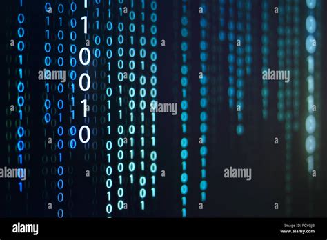 Computer Data Matrix Vertical Digital Binary Code Moving Motion