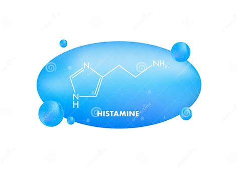 Histamine Concept Chemical Formula Icon Label Text Font Vector Illustration Stock Vector