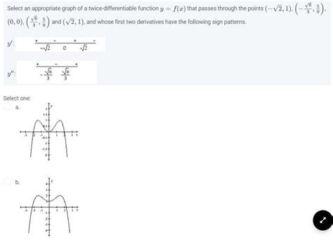 solved select an appropriate graph of a twice differentiable