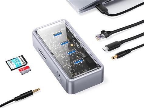 ORICO Metallic Powered USB HUB X USB Gbps High Speed Transmission USB Ports With RJ