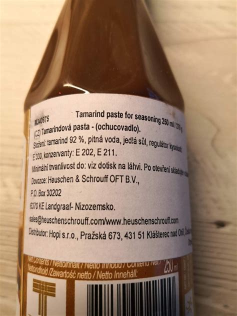 Podrobné informace o potravině Tamarindová pasta