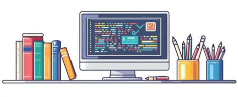 Computer Monitor Displaying Colorful Coding Interface Alongside