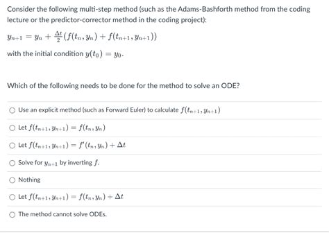 Solved Consider The Following Multi Step Method Such As The