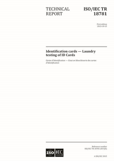 ISO IEC TR 18781 2015 Identification Cards Laundry Testing Of ID Cards