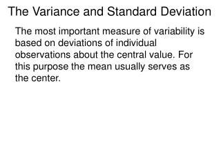 PPT The Variance And Standard Deviation PowerPoint Presentation Free