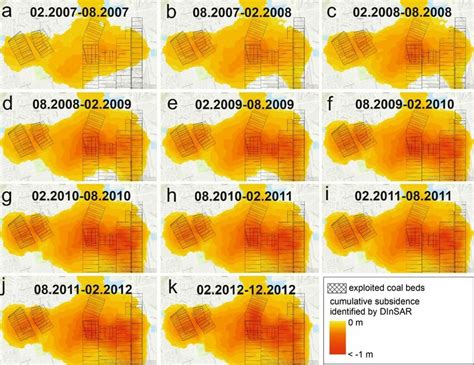 Cumulative Subsidence Based On Dinsar Surfaces From February 2007 To Download Scientific