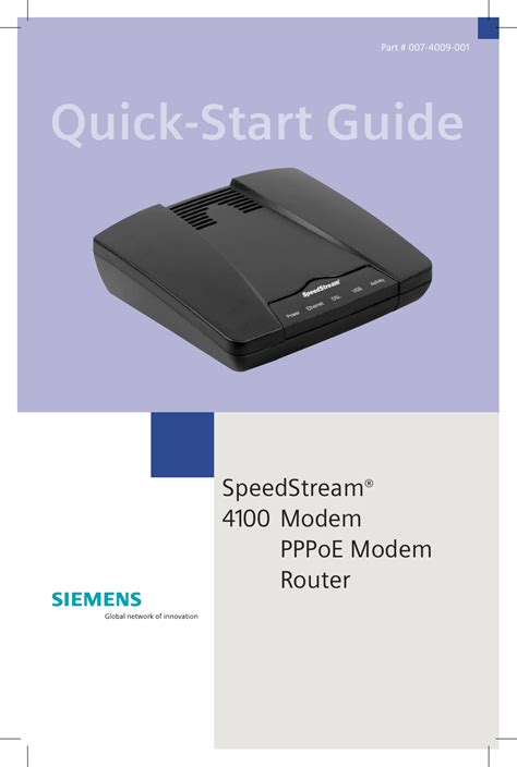 Siemens Speedstream 4100 Users Manual 2e1085 Siemens4100qsg Idd