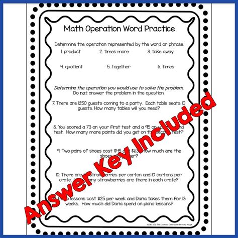 Math Operation Word Wall The Colorado Classroom