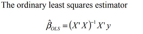 Solved The Ordinary Least Squares Estimator