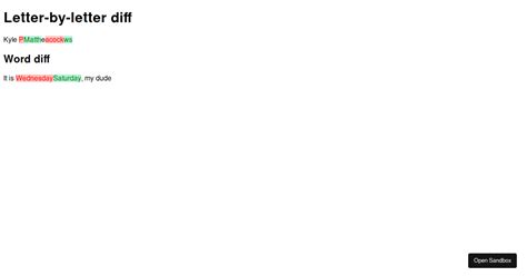 React Jsdiff Codesandbox