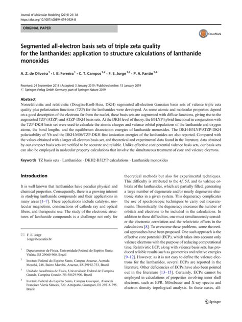 Segmented All Electron Basis Sets Of Triple Zeta Quality For The
