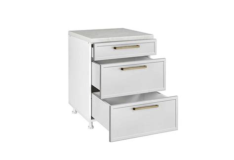 Кухненски шкаф долен с три чекмеджета Alba D60 3f B бяло • Модулна кухня Alba • Мебели Монема