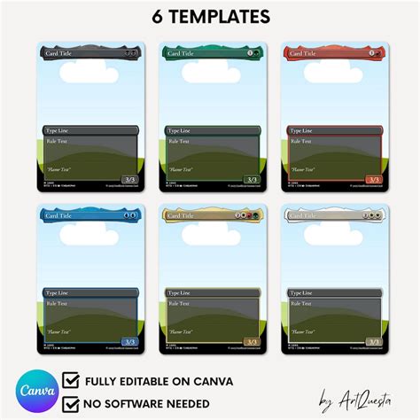 Custom Mtg Card Template Editable Magic The Gathering Design