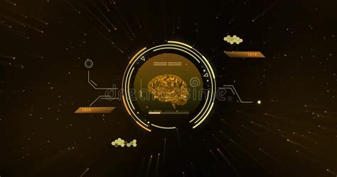 Image Of Human Brain And Data Processing Over Globe On Black Background