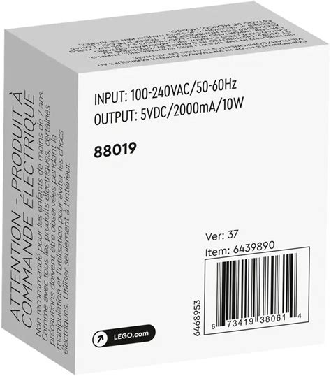 LEGO Powered Up 88019 Pas Cher Adaptateur Secteur USB