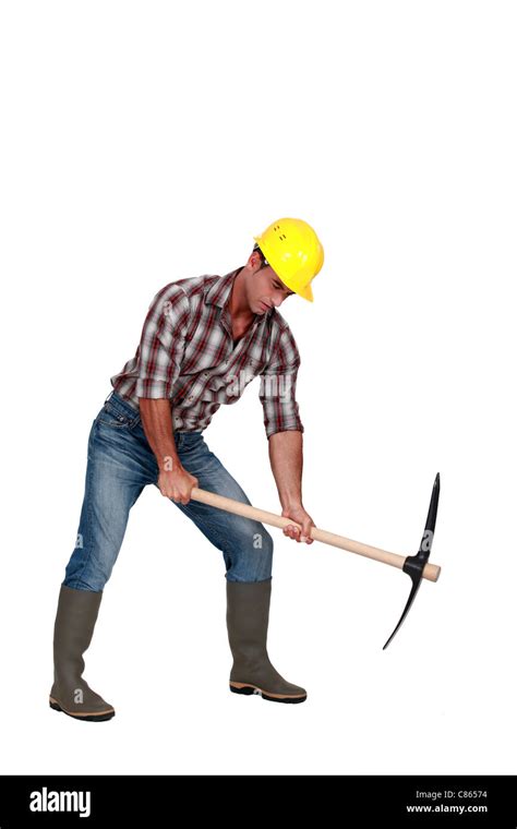 Man With A Pickaxe Stock Photo Alamy