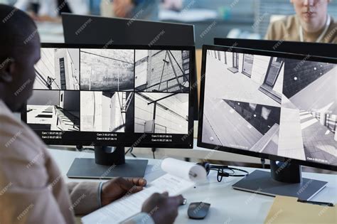 premium photo background image of man looking at surveillance camera