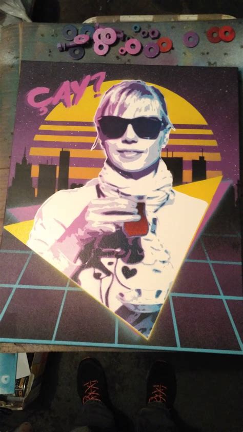 Chudziak Art Portret W Stylu Plakatów Lat 80 Tych Retro Synthwave