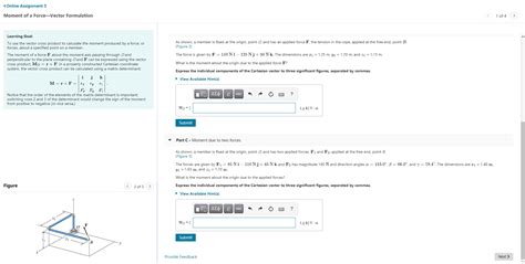 Solved Part C As Shown A Member Is Fixed At The Chegg