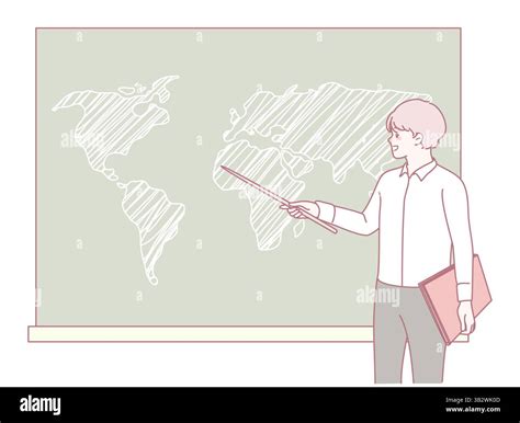 A Vibrant Illustration Shows A Teacher Pointing At A World Map In Class Promoting Global