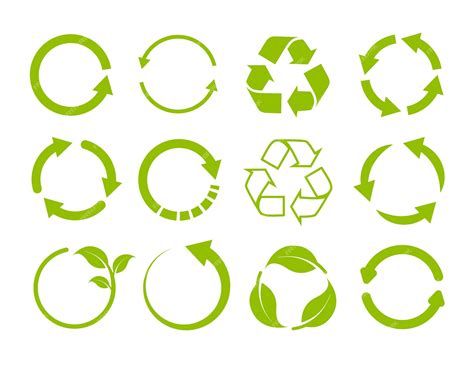Premium Vector Recycling Icon Collection Vector Set Of Green Circle Arrows Isolated On White
