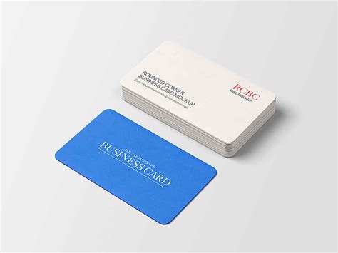 Round Corners Business Card Mockup Psd