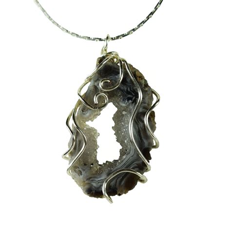 Wire Wrapped Geode Wire Wrapping Tutorial Jewelry Pendant Necklace